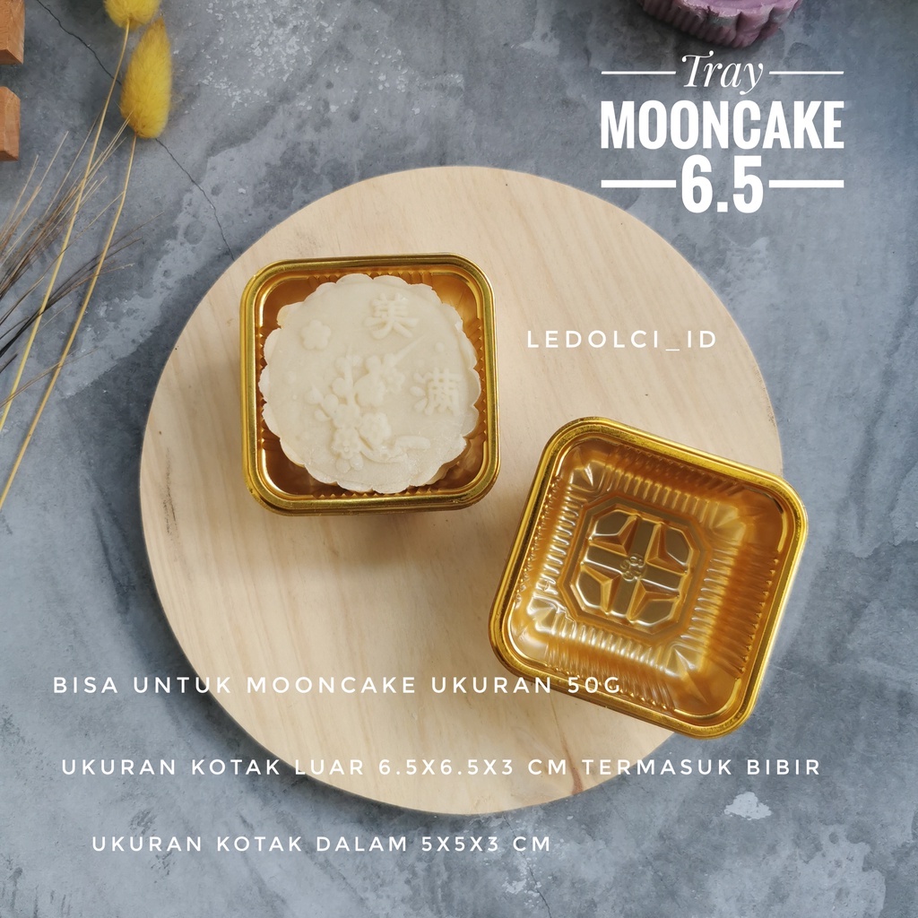 Jual 10 PCS MOONCAKE TRAY TATAKAN MOONCAKE MIKA 50 GRAM - GOLD 6.5 ...