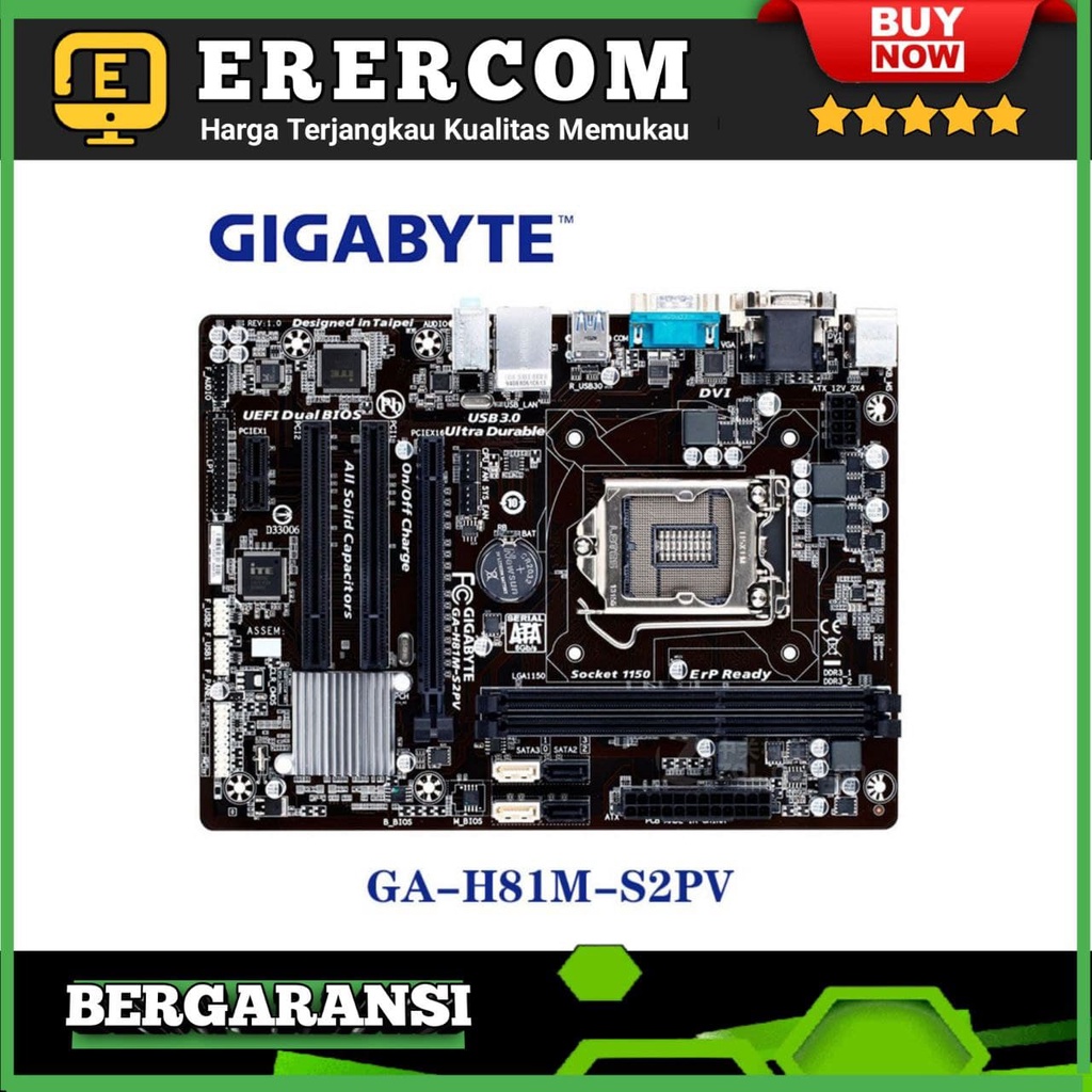 Jual Motherboard Mainboard Mobo PC Merk Gigabyte GA H81M S2PV Socket ...