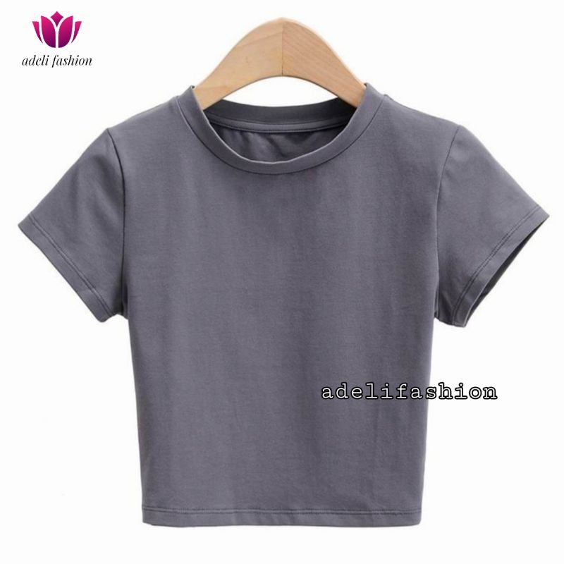 Jual Zelda - Elie Kaos Crop Top Wanita Polos Slim Fit CT 001 | Shopee ...
