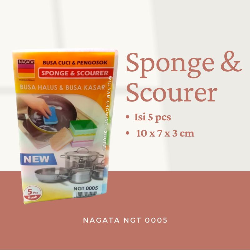 Jual Busa cuci piring halus dan kasar nagata NGT 0005 | Shopee Indonesia