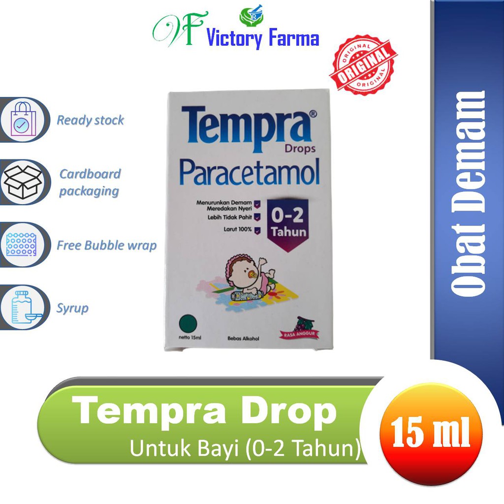 Jual Tempra Drop Rasa Anggur Sirup 15 ml / Obat Demam Anak Umur 0 - 2 ...