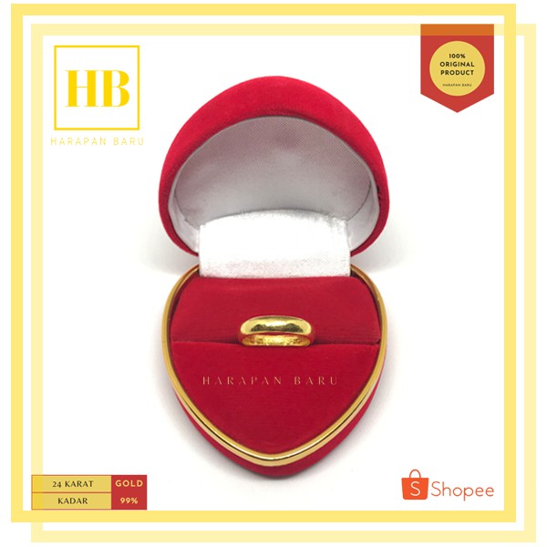 Jual Cincin Ema4s 24 Karat 99% - Classic Ring | Cincin Kawin, Model Ring Polos | Shopee Indonesia