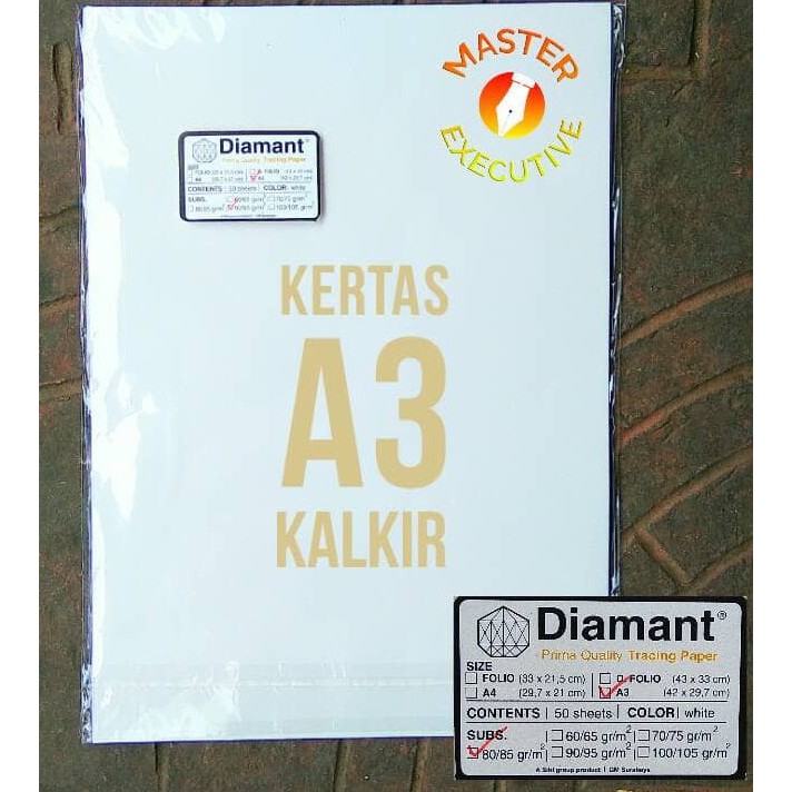 Jual [Pak - 50 Lembar] Diamant Kertas Kalkir A3 / Prima Quality Tracing ...