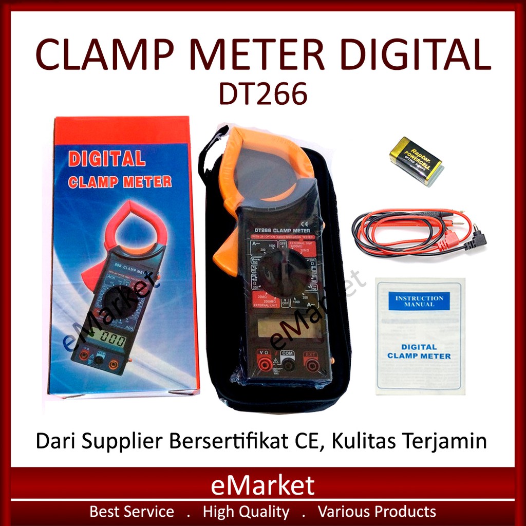 Jual Tang Ampere Digital DT266 ~ Clamp Meter DT 266 ~ Amper ~ Multimeter | Shopee Indonesia