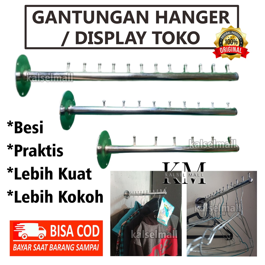 Jual Hanger Gantungan Besi Lurus 12 9 6 Titik Mata Display Toko Butik ...