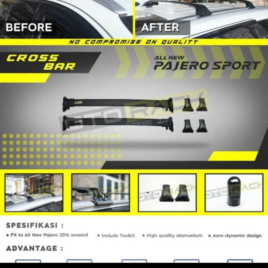 Jual Crossbar Khusus all new Pajero Sport OtoRack Oto project | Shopee ...