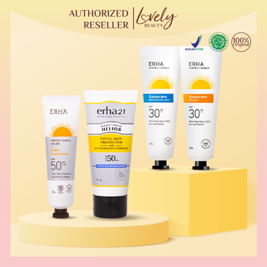 Jual LOVELY | ERHA PERFECT SHIELD HELIOS I SUNSCREEN NORMAL TO DRY I OILY SKIN ORIGINAL BPOM ...