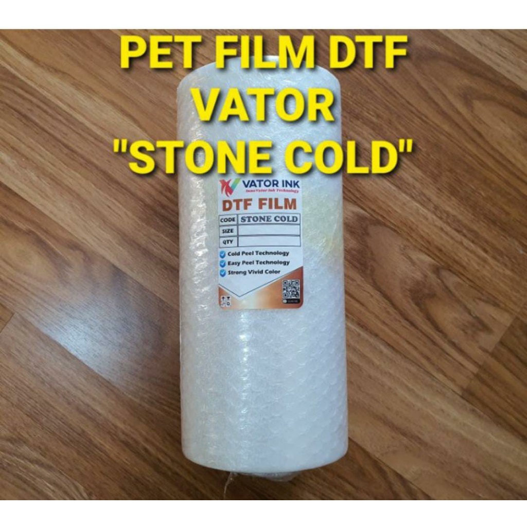 Jual DTF Pet FILM DTF VATOR STONE COLD Roll 30cm x 100m Sablon DTF Tinta DTF | Shopee Indonesia