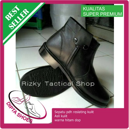 Jual Sepatu Dinas PDH Security/PDH Satpam Resleting Kulit Dop Harga ...