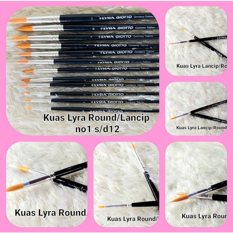 Jual Kuas Lyra Round/Lancip No:00/1/2/3/4/5/6/7/8/9/10/12 | Shopee ...