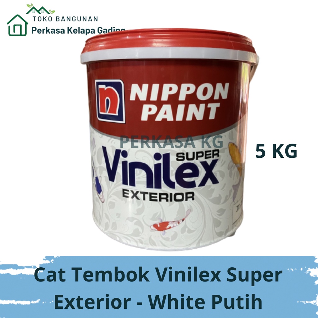 Jual Cat Tembok Vinilex Super Exterior 5 Kg Galon White Putih | Shopee ...