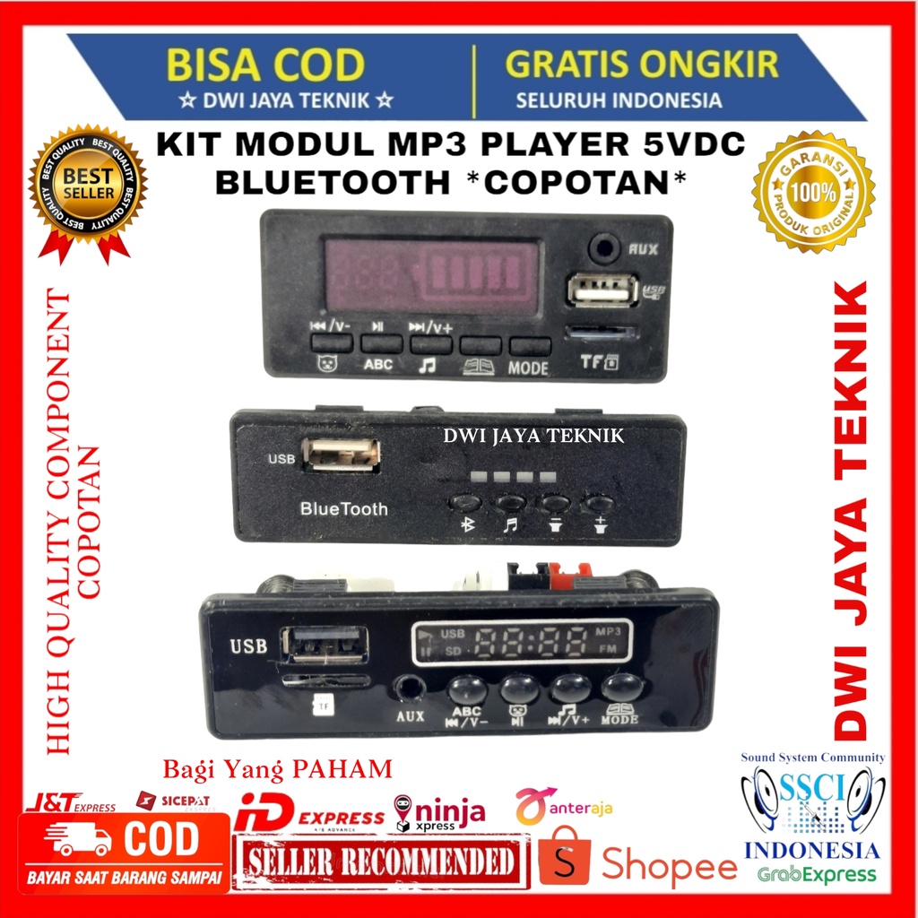 Jual KIT MINI AMPLIFIER USB MP3 BLETOOTH FM PLAYER 5VOLT DISPLAY DIY ...