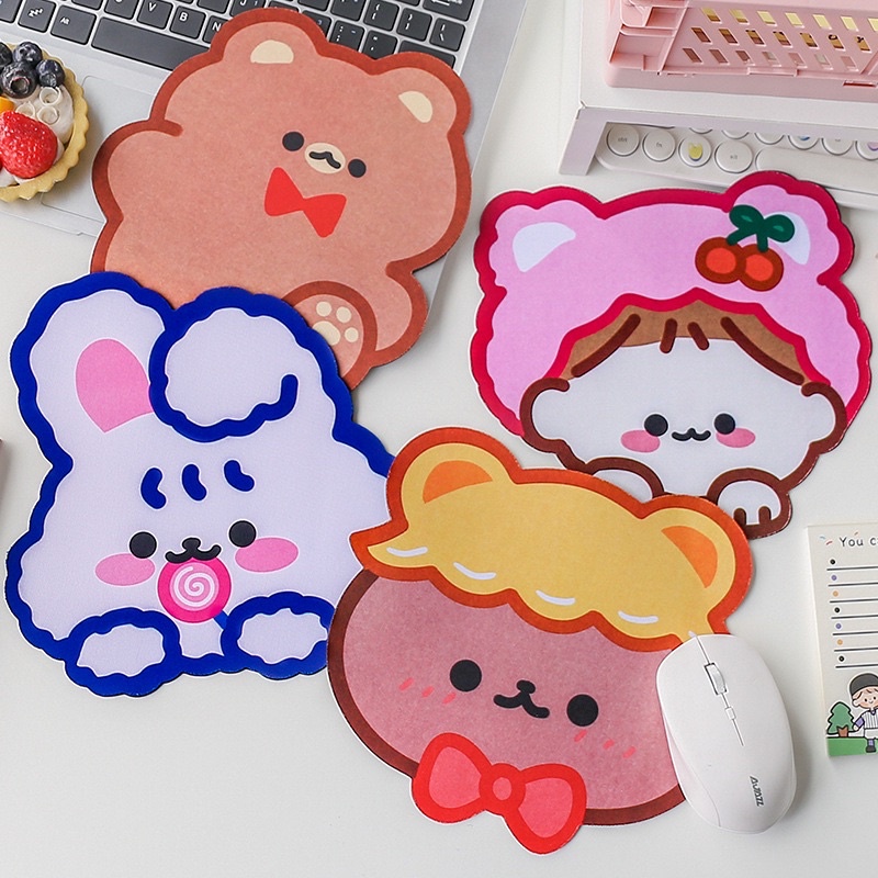 Jual cute teddy mouse pad korean style alas mouse | Shopee Indonesia