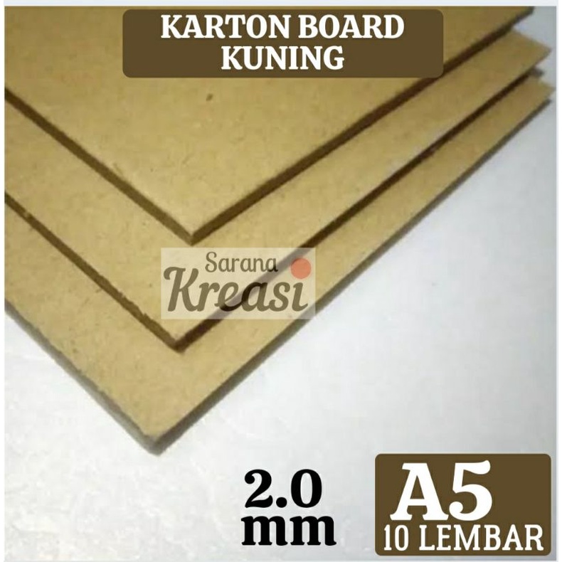 Jual KARTON BOARD KUNING 2 MM / YELLOW BOARD A5 -- ISI 10 LEMBAR ...