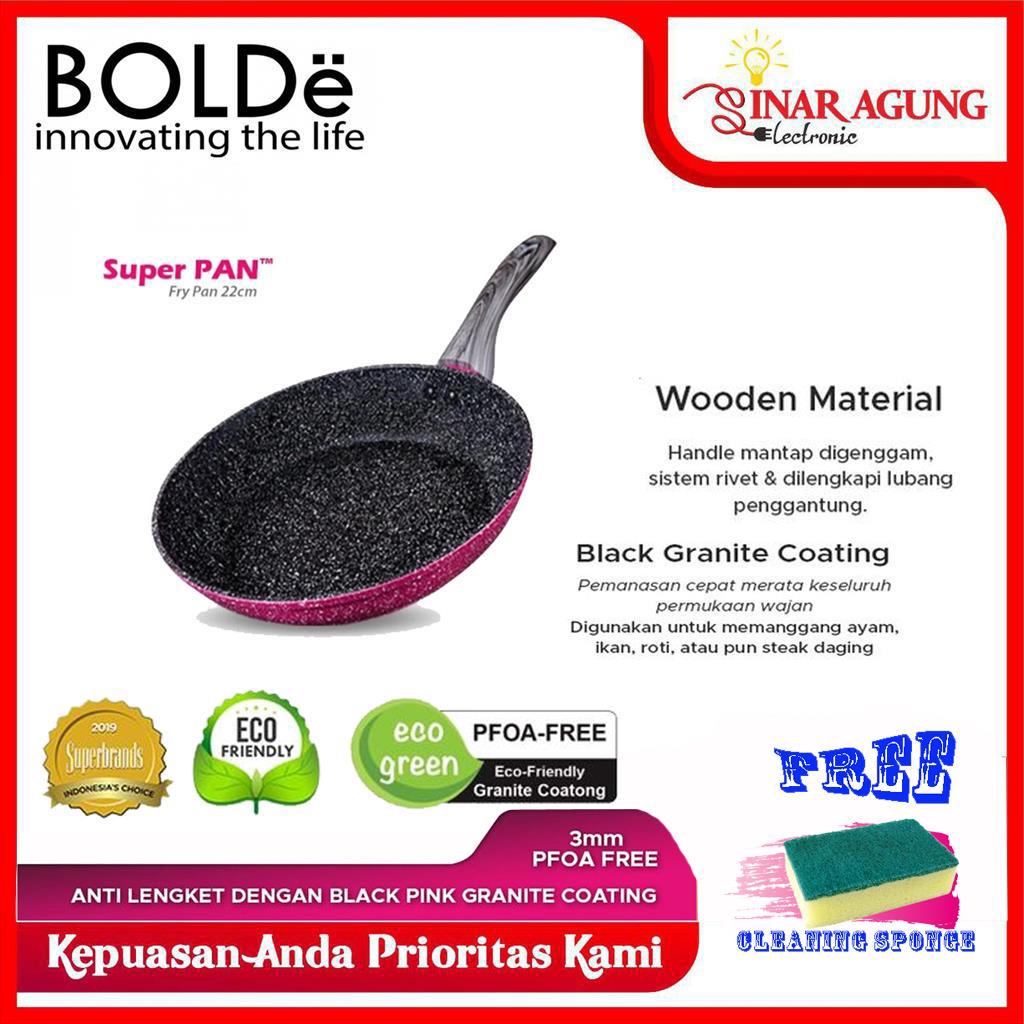 Jual BOLDe Super Pan Fry Pan 22 cm BLACK PINK | Shopee Indonesia