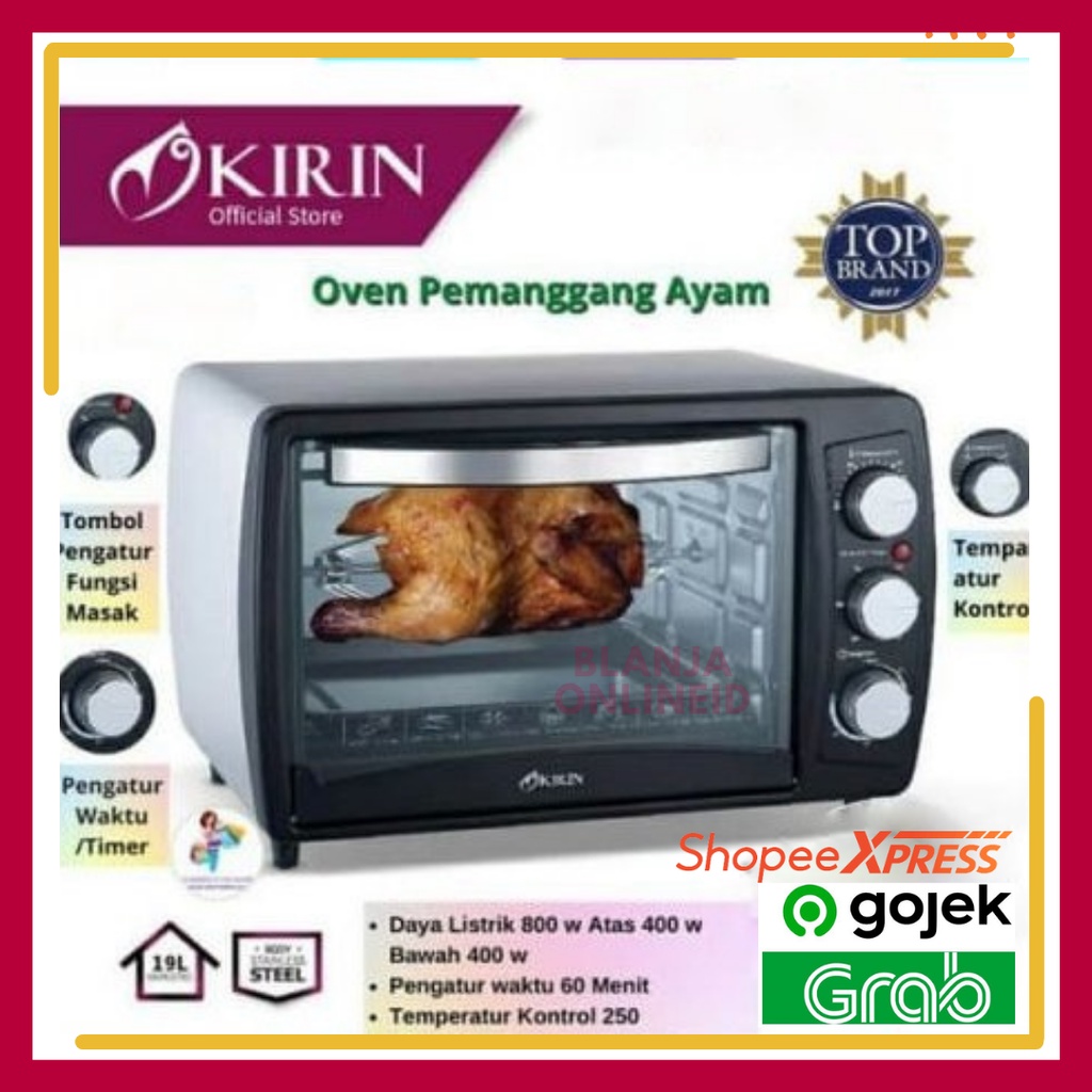 Jual KIRIN Oven Listrik 19 Liter KBO 190RA/KBO190RA 400 Watt Rotisserie | Shopee Indonesia