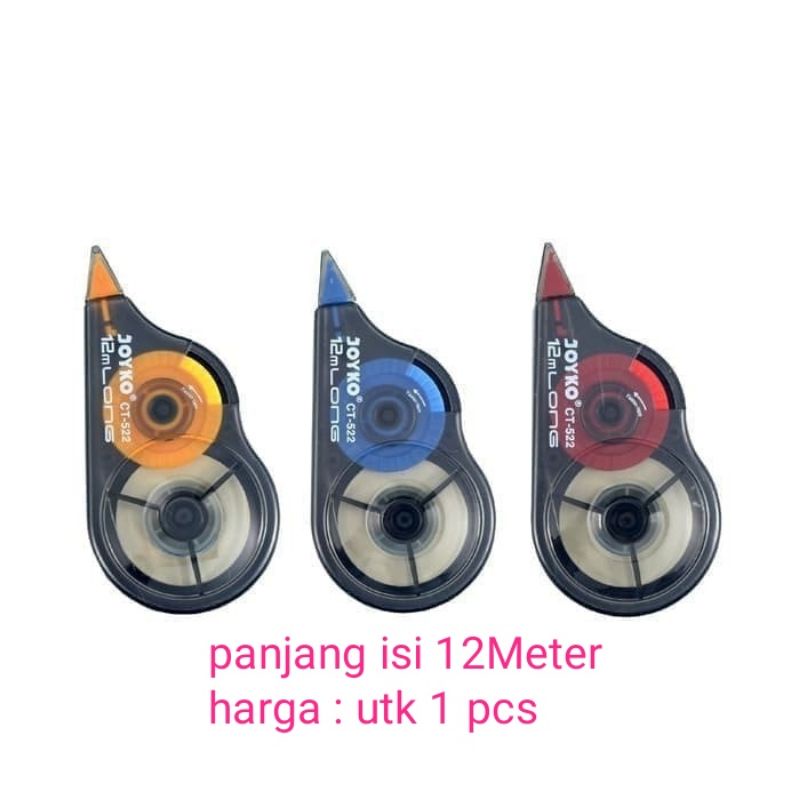Jual Tip Ex Kertas Joyko 12M 12meter Correction Tape CT-522 Tip-X Tip-Ex Kertas Tipe X Tipe-X ...