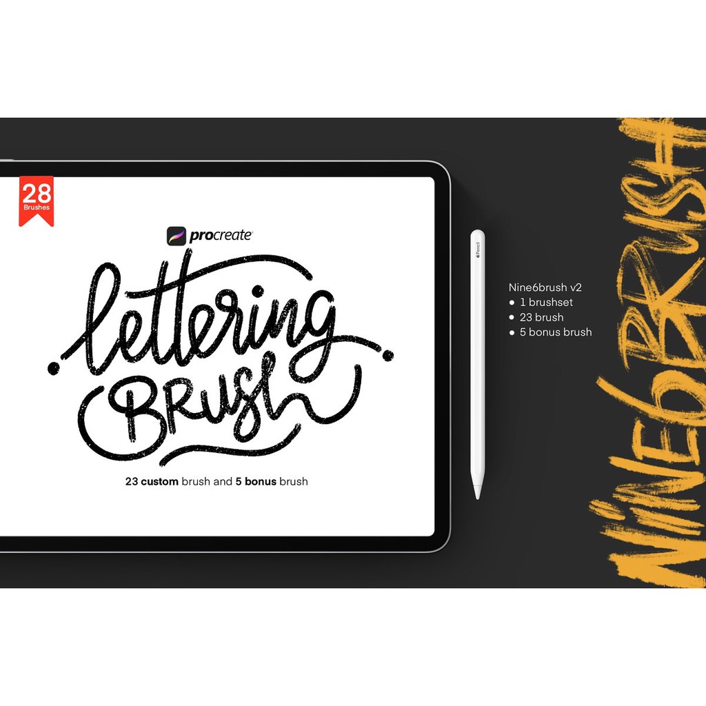 Jual Procreate Brush - Nine 6 Lettering Brush Vol. 2 for Procreate ...