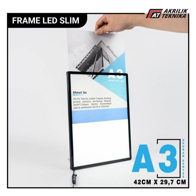 Jual FRAME / BINGKAI / DISPLAY POSTER LED / LAMPU AKRILIK SLIM LIGHT BOX A3 | Shopee Indonesia