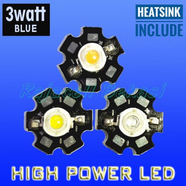Jual High Power Led Hpl Biru 3W Blue 3 Watt Light 460Nm + Heatsink ...