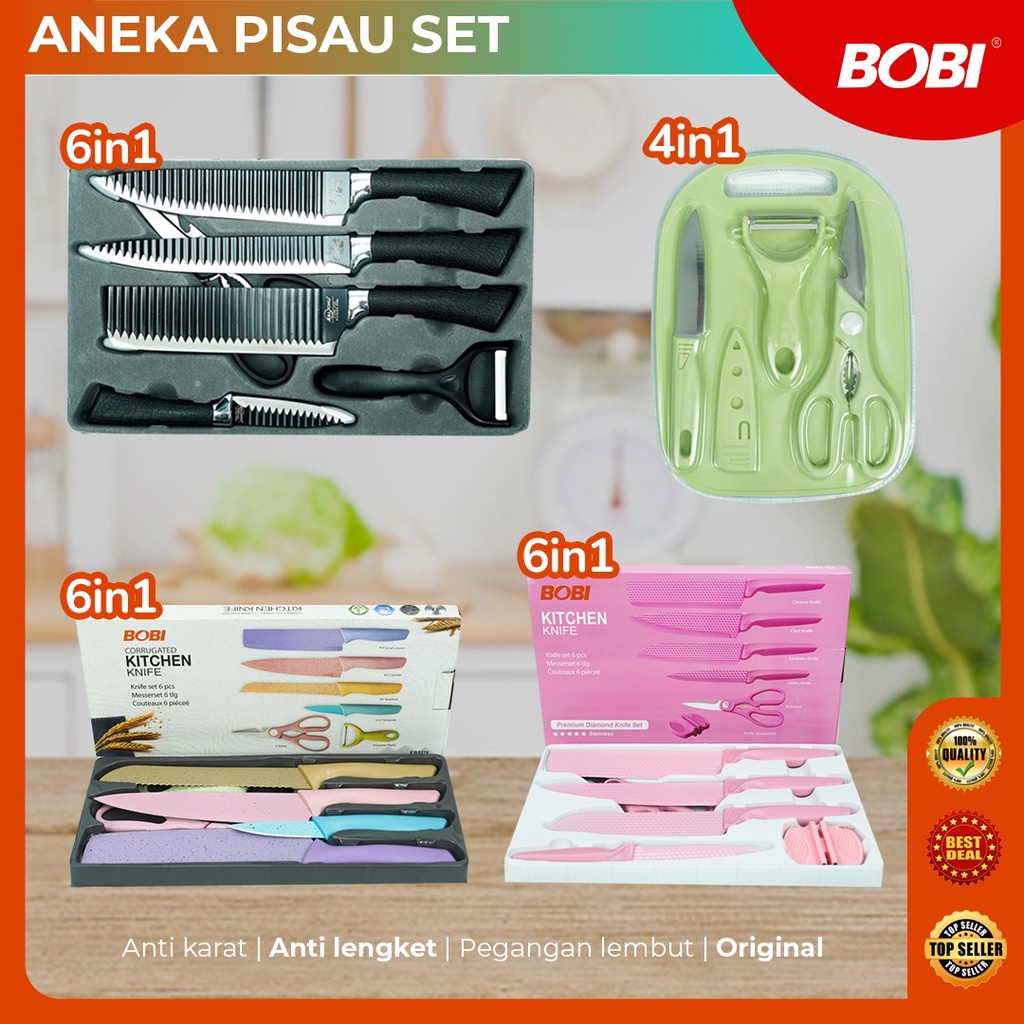 Jual Pisau set - Alat Dapur Pisau Buah Gunting Pengupas Cukur Papan ...