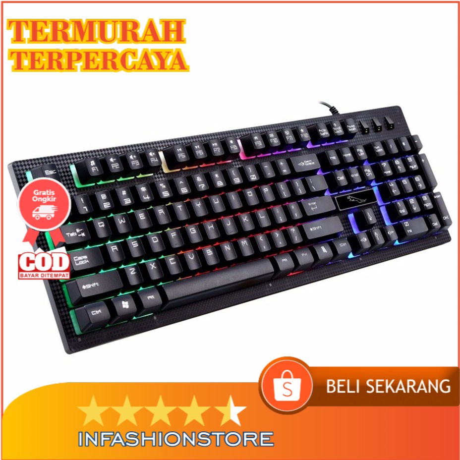 Jual Keyboard Gaming Murah/ Keyboard Leopard G20 LED /RGB Waterproof ...