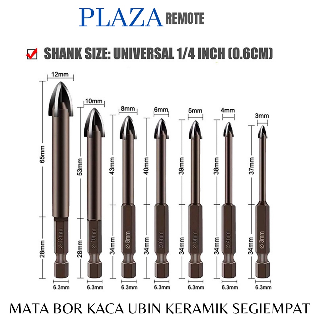 Jual MATA BOR BATANG HEXAGONAL 10 MM KACA TOMBAK KERAMIK KACA MARMER ...