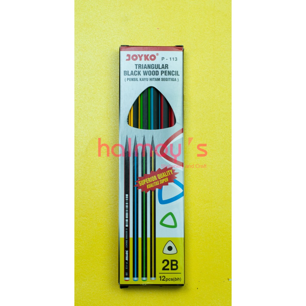 Jual PENSIL KAYU 2B JOYKO P - 113 BLACKWOOD / KAYU HITAM ( 1 BOX = 12 ...