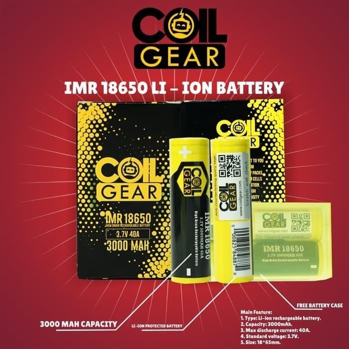 Jual Authentic Coil Gear 3000Mah 40A 18650 - Battery - Baterai Coilgear ...