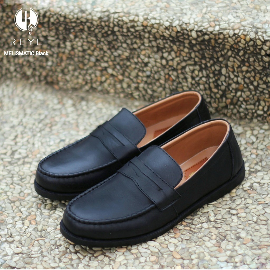 Jual MELISMATIC BLACK SLIP ON REYL -slip on formal original handmade ...
