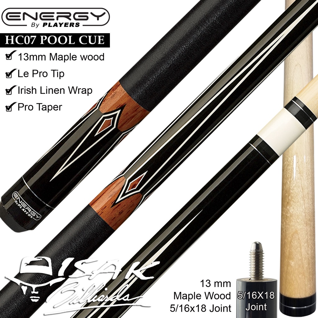 Jual Energy by Players HC07 Pool Cue - 13mm Maple Billiard Stick Stik ...