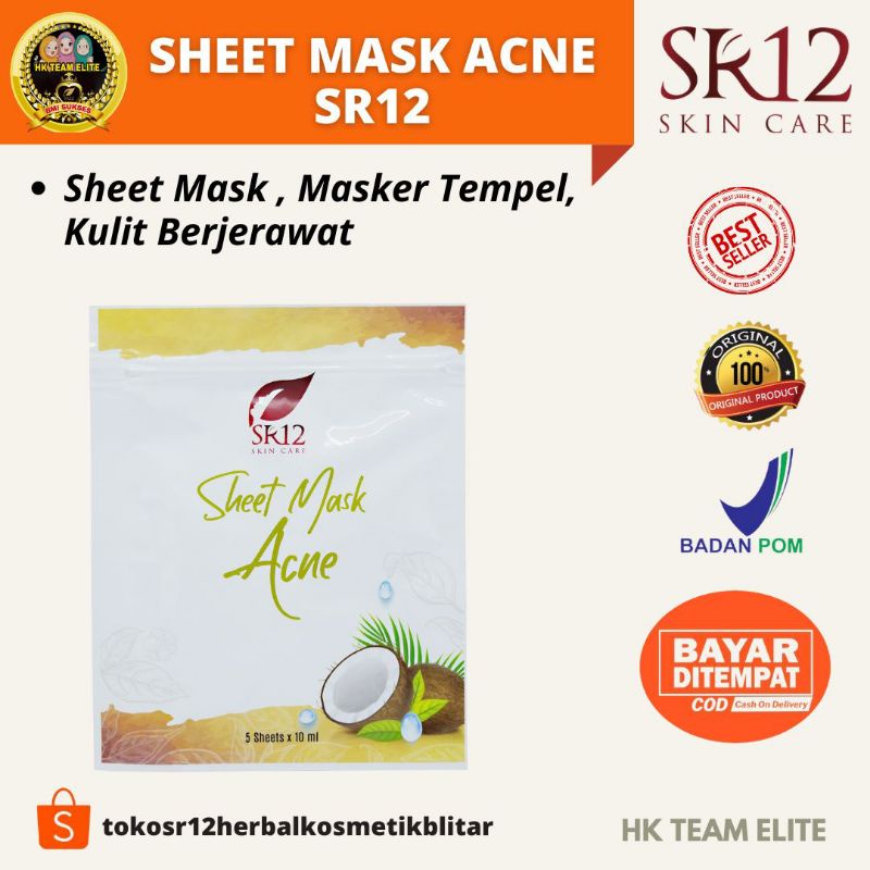 Jual SHEET MASK ACNE SR12 / MASKER SHEET MASK / MASKER WAJAH KOMEDO ...