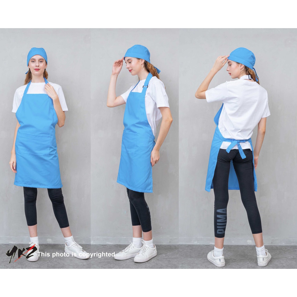 Jual apron chef/apron barista /clemek barista/celemek masak / apron ...