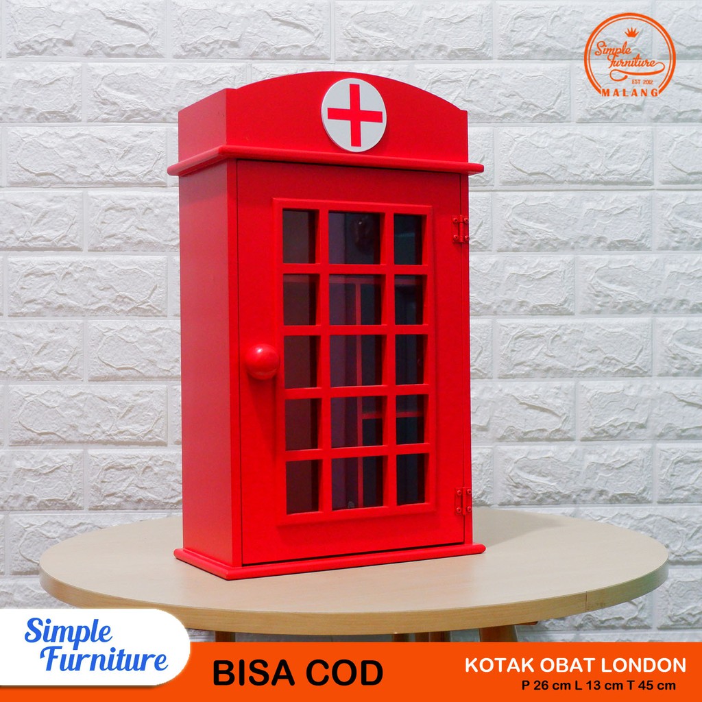 Jual Simple Furniture - Kotak Obat Phonebox London | Shopee Indonesia