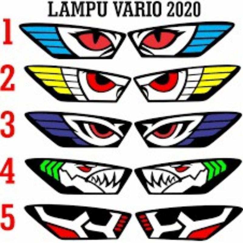 Jual Stiker Lampu Set Vario New Mata Elang Alis Sticker Lampu Vario 125 150 New Sticker