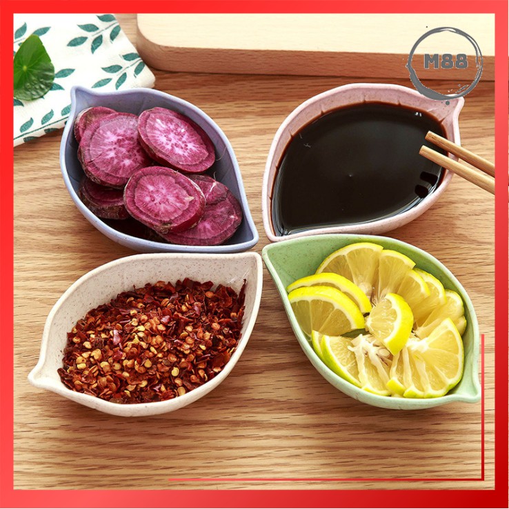 Jual Piring Saus Bentuk Daun Mangkok Saos Mini Bahan Jerami Gandum ...