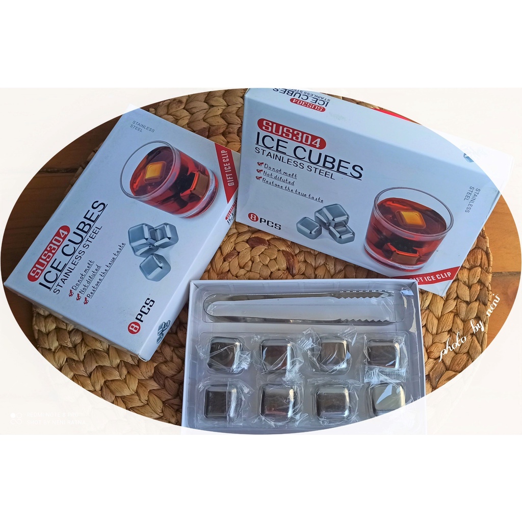 Jual ES BATU STAINLESS STEEL 8 PCS#ICE CUBES STAINLESS FOODGRADE# ...