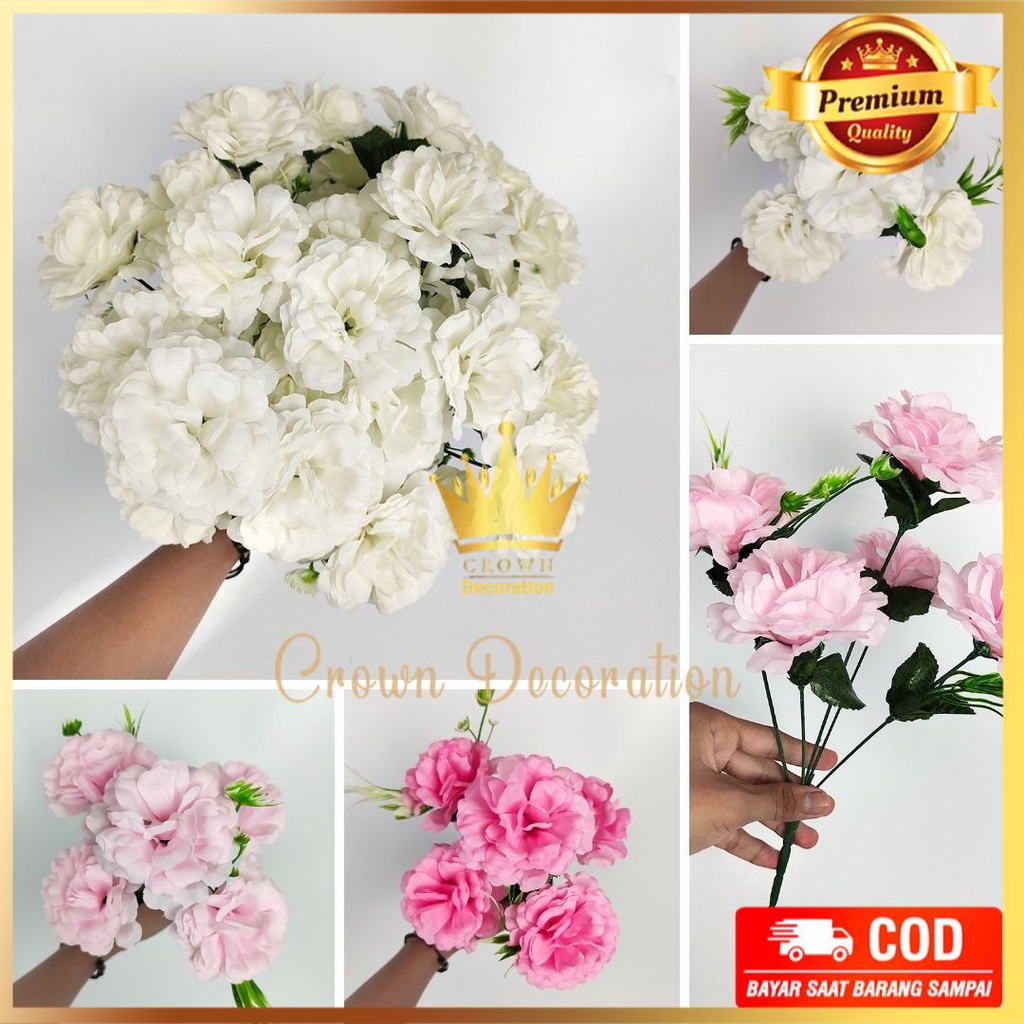 Jual Bunga Anyelir Carnation Tipe SJ Cabang 5 Artificial/Pompom Murah ...