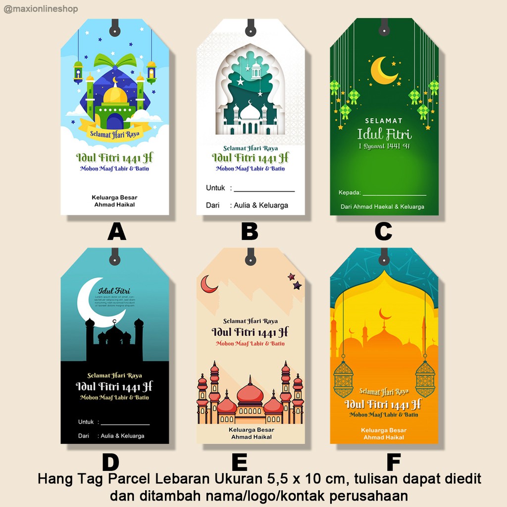 Jual Hang Tag/Kartu Hadiah Parcel Hari Raya Idul Fitri/Ramadhan Isi 50 ...