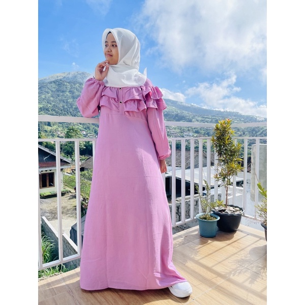 Jual Gamis Crinkle Airflow Model Sabrina | Shopee Indonesia