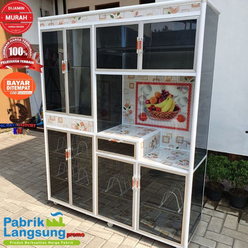 Jual Rak dapur / Rak Piring Aluminium 4 Pintu box | Shopee Indonesia
