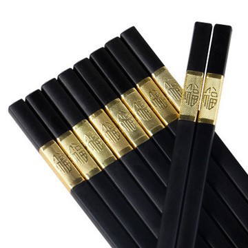 Jual Sumpit Alloy Hitam Dengan Hiasan Ukiran Emas (24cm) (1 Pasang ...