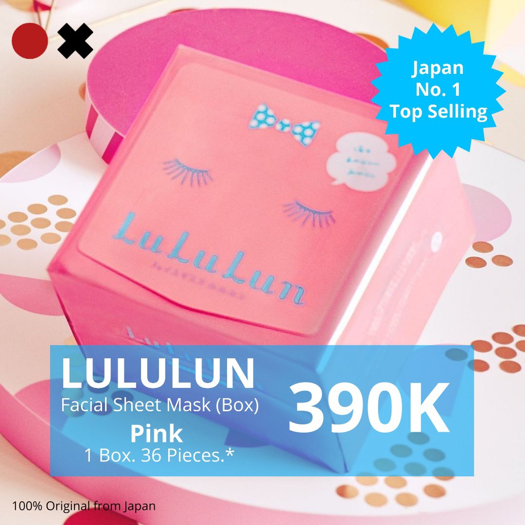 Jual Lululun Facial Sheet Mask Hydrating - Pink Menghidrasi 36 pcs ...