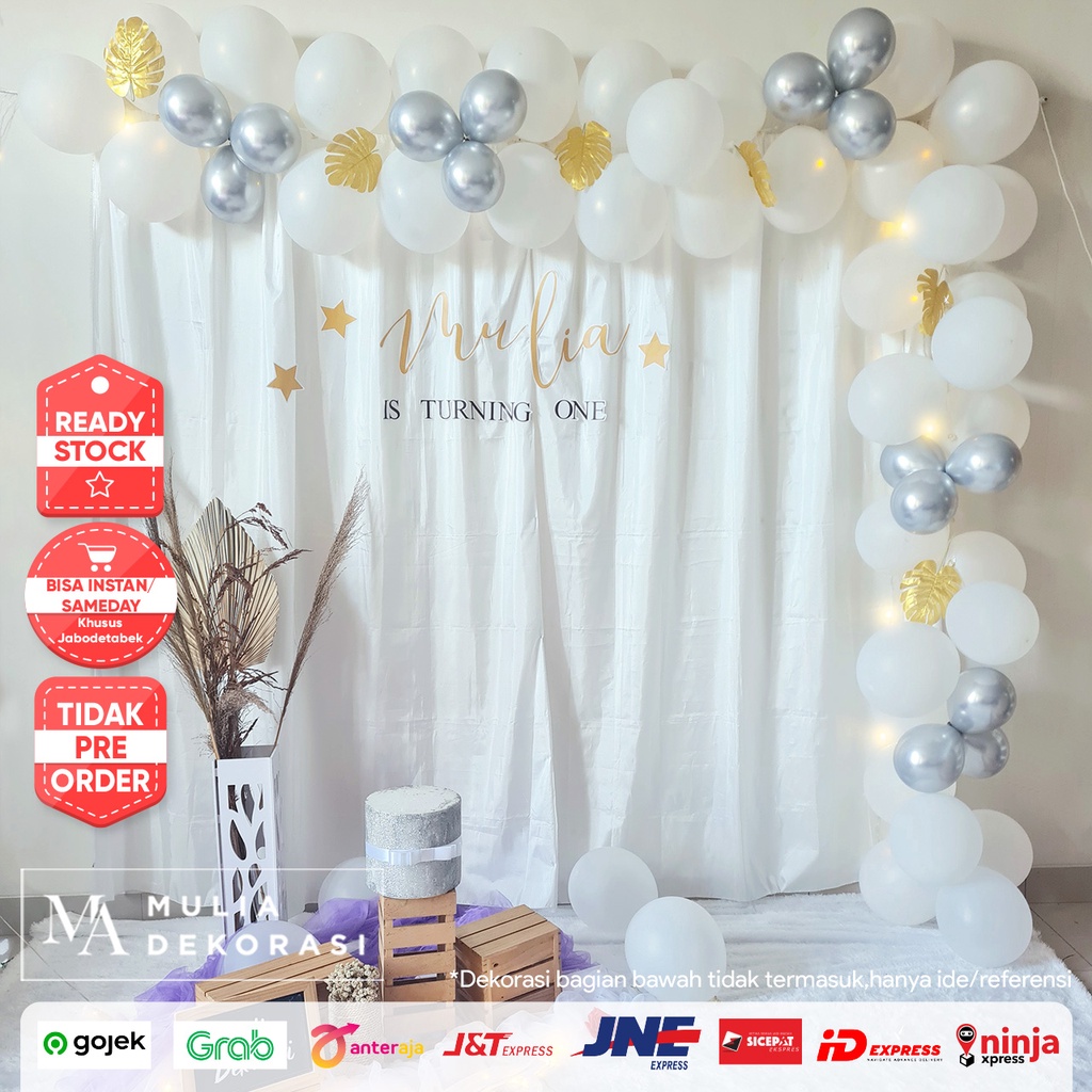 Jual Backdrop Ulang Tahun Estetik Elegan Dekorasi Anak Murah Is Turning ...