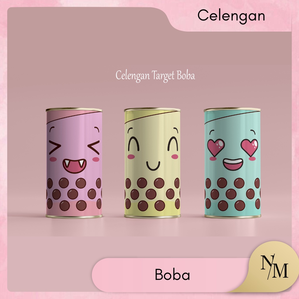 Jual Celengan boba Karakter BTS Doraemon Viral Full kaleng 14,5 cm x 8 ...