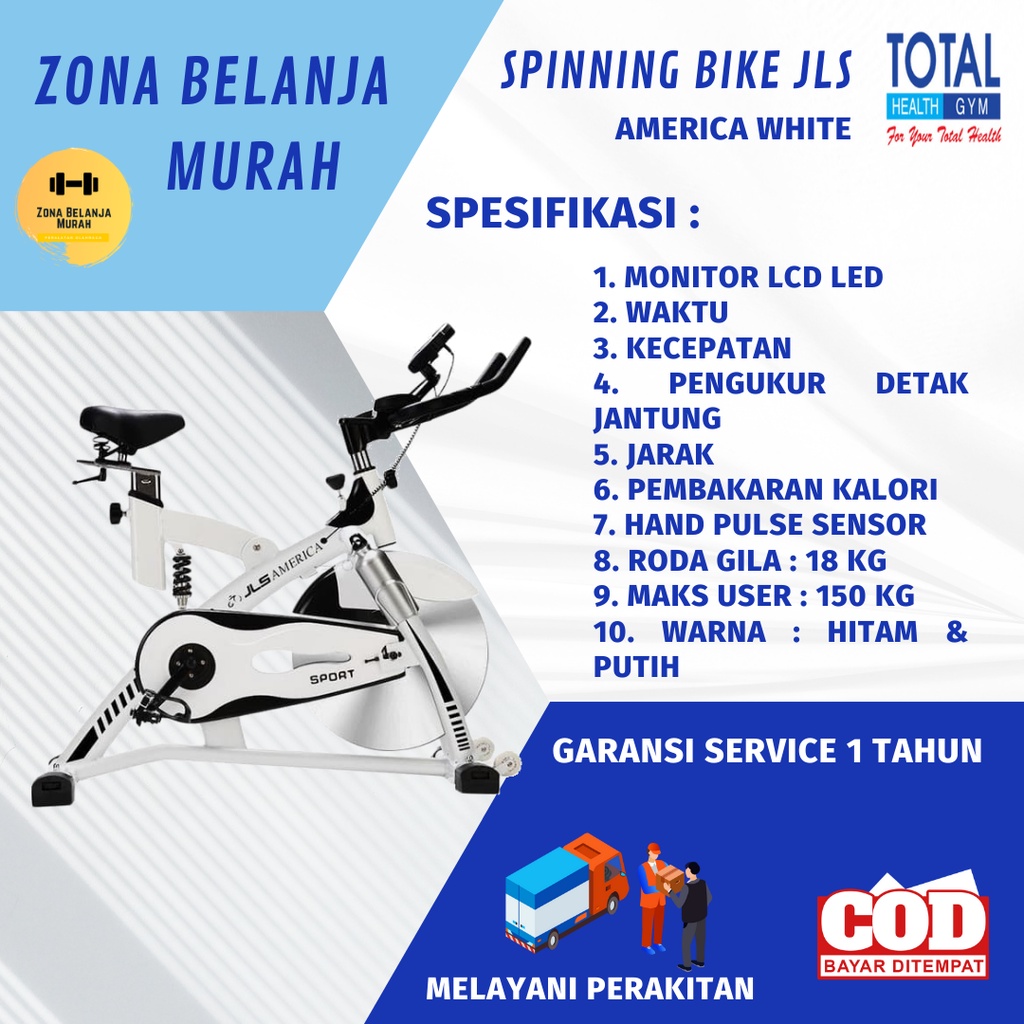 Jual Alat Olahraga Fitness Spinning Bike JLS America Sepeda Statis ...