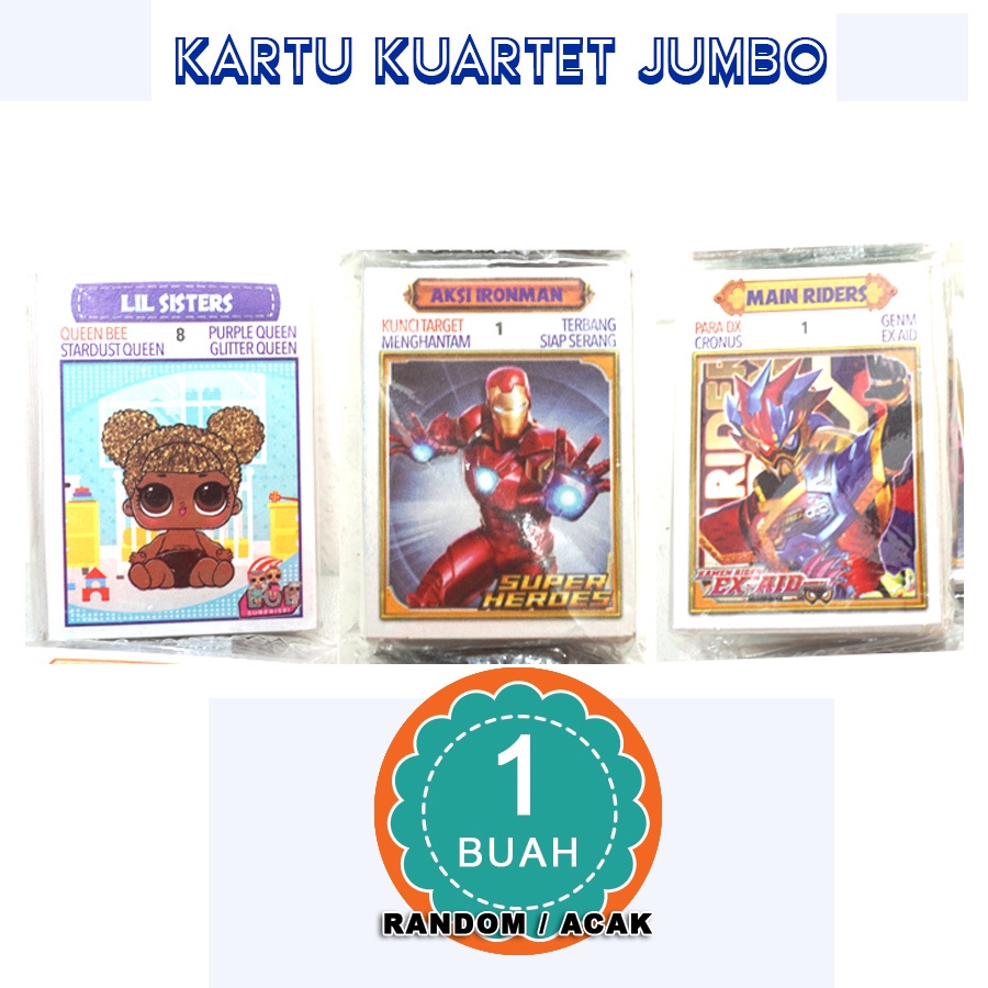 Jual Mainan kartu KUARTET JUMBO Satuan acak - KARTU KUARTET JUMBO SATUAN | Shopee Indonesia