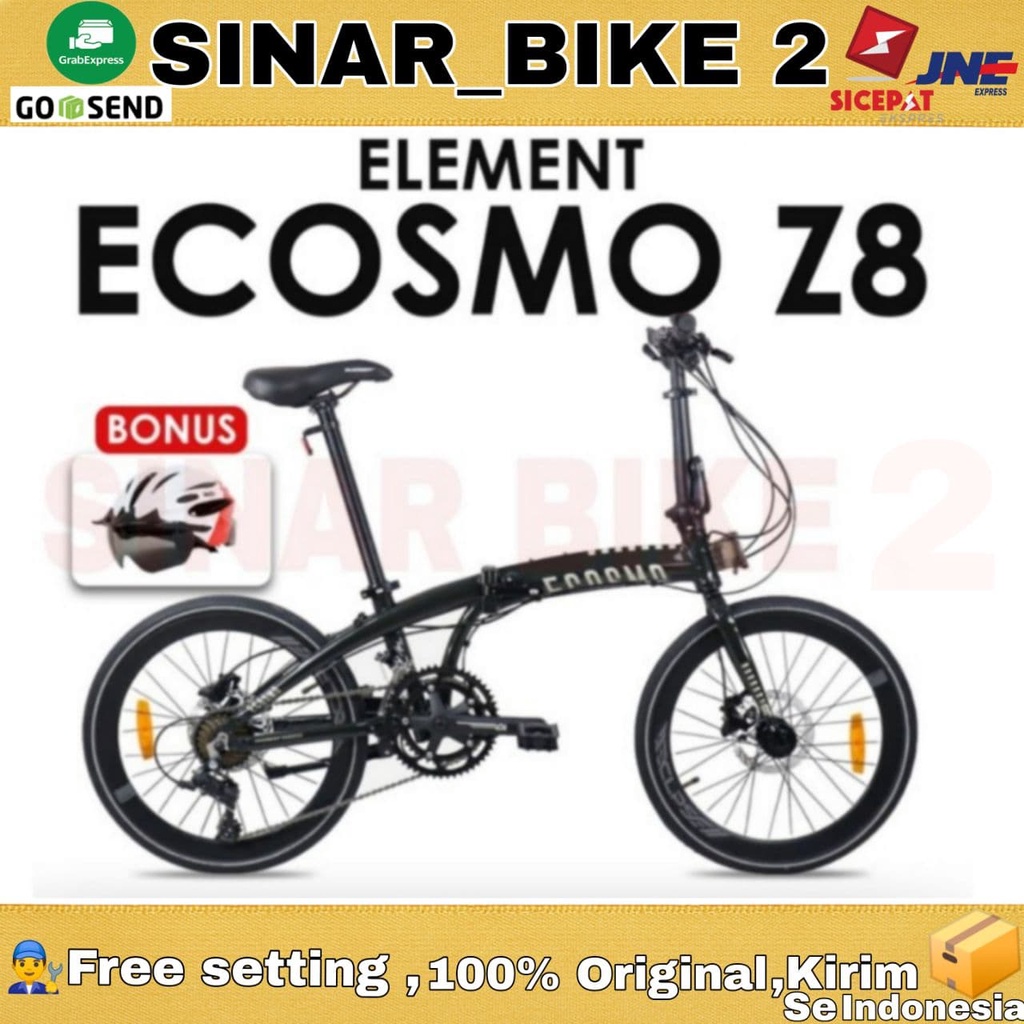 Jual Sepeda Lipat ELEMENT ECOSMO Z8 Uk.20 Inch Alloy 2x8 Speed Hidrolik ...