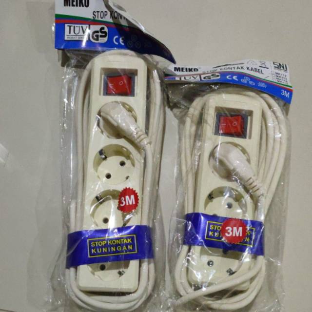Jual Stop Kontak Kabel 3M 5 Lubang 4 Lubang 3 Lubang / StopKontak Arde ...