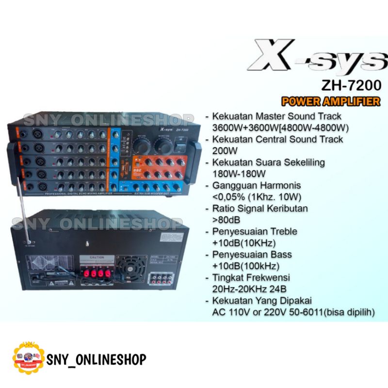 Jual Professional Digital Mixer / Power Amplifier X-sys ZH-7200 ... Jual Professional Digital Mixer / Power Amplifier X-sys ZH-7200 ...